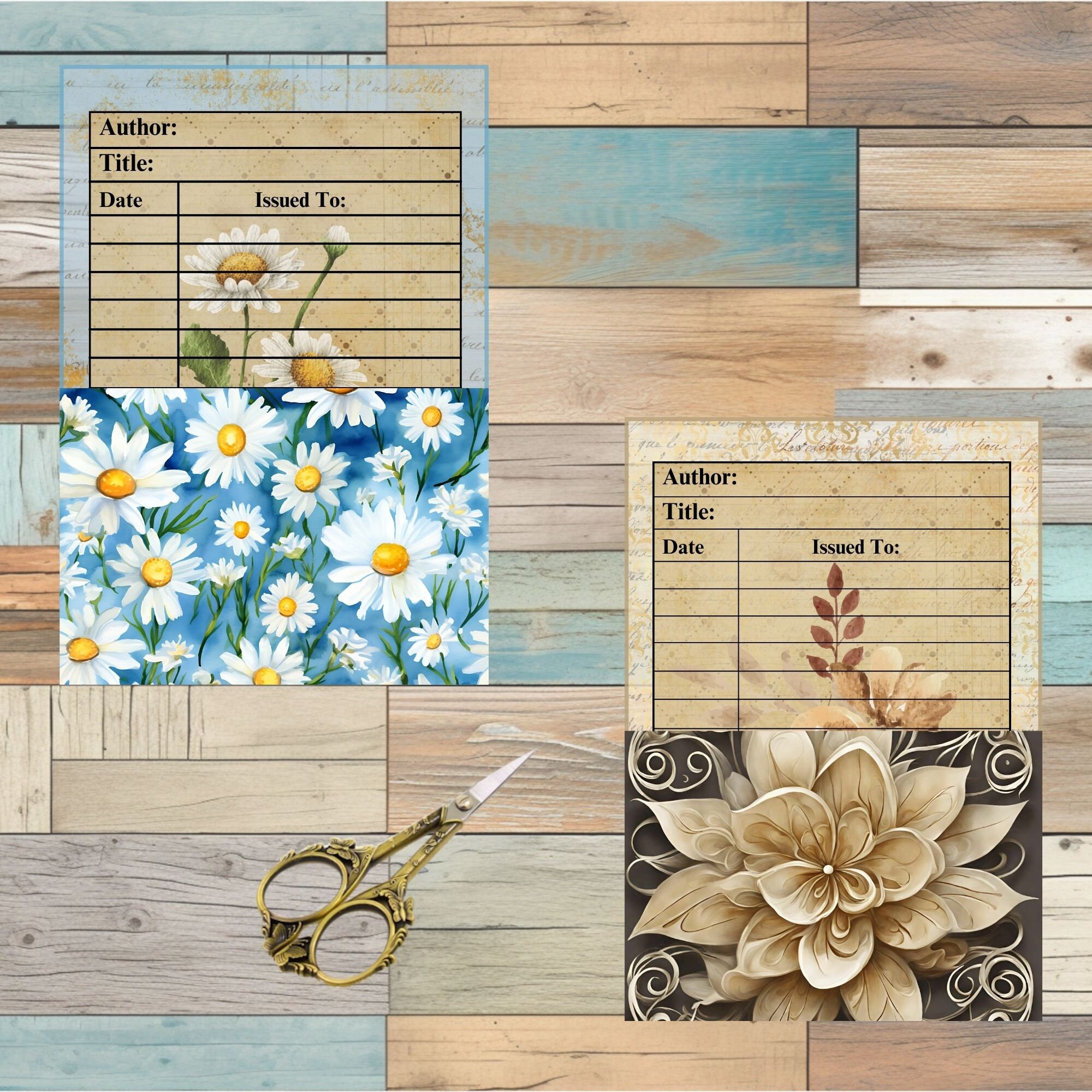 Library Pockets & Cards, Loaded Pocket Tags, Ephemera, Junk Journal ...