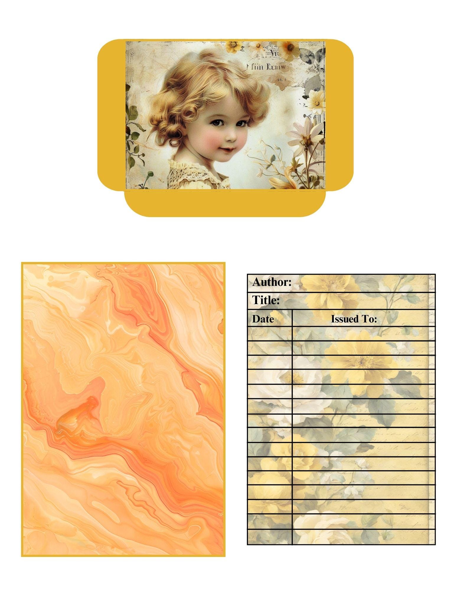 Vintage Girls Library Pockets & Cards, Loaded Pocket Tags, Vintage ...