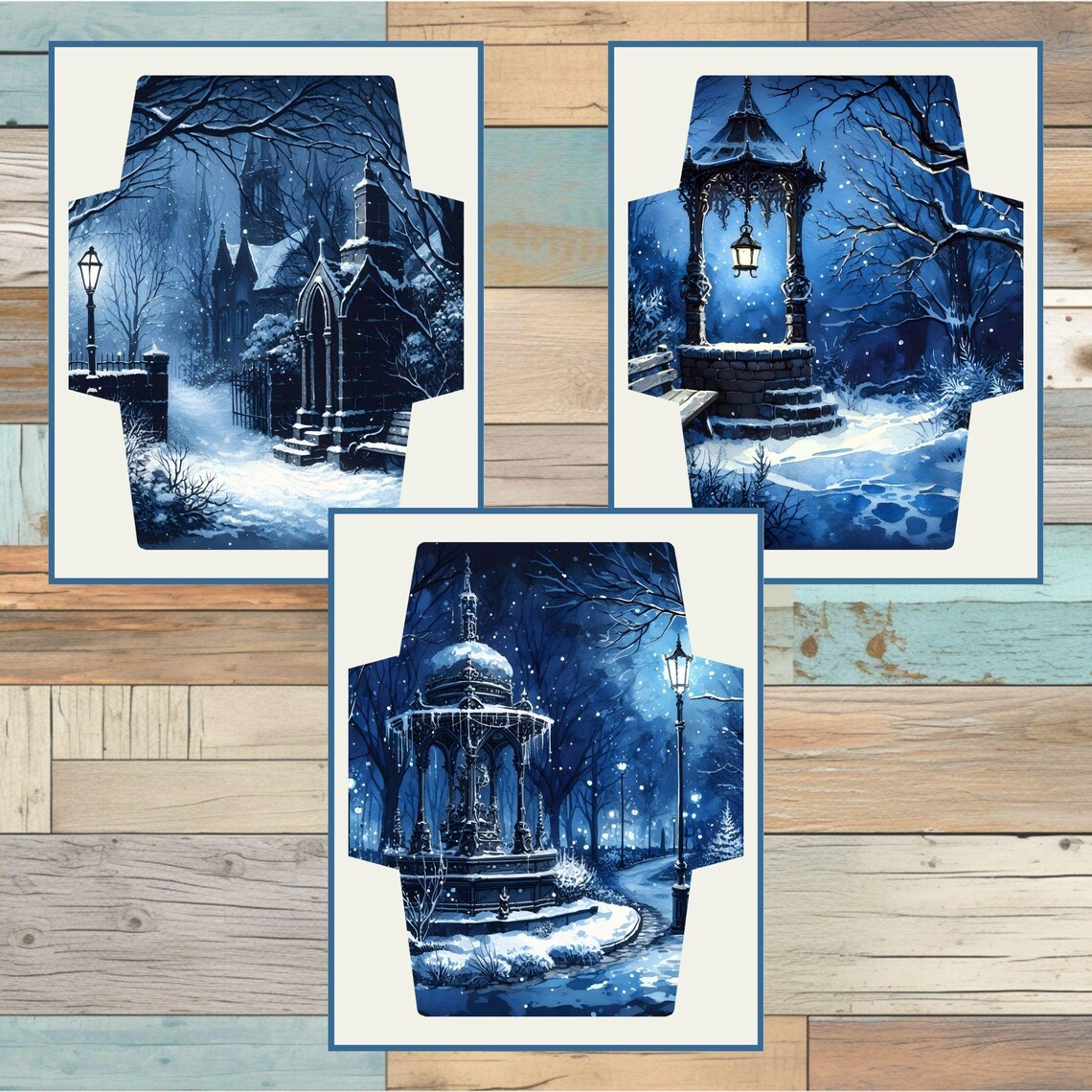 Gothic Winter Printable Envelopes, Dark Stationery Kit (digital ...