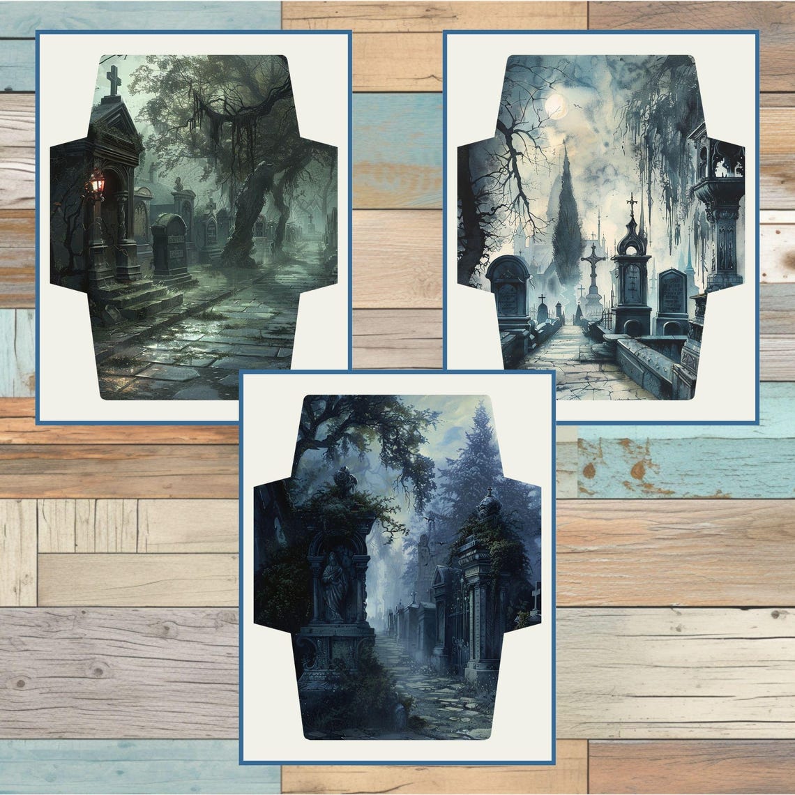 Victorian Cemetery Printable Envelopes, Gothic Stationery Kit (digital ...