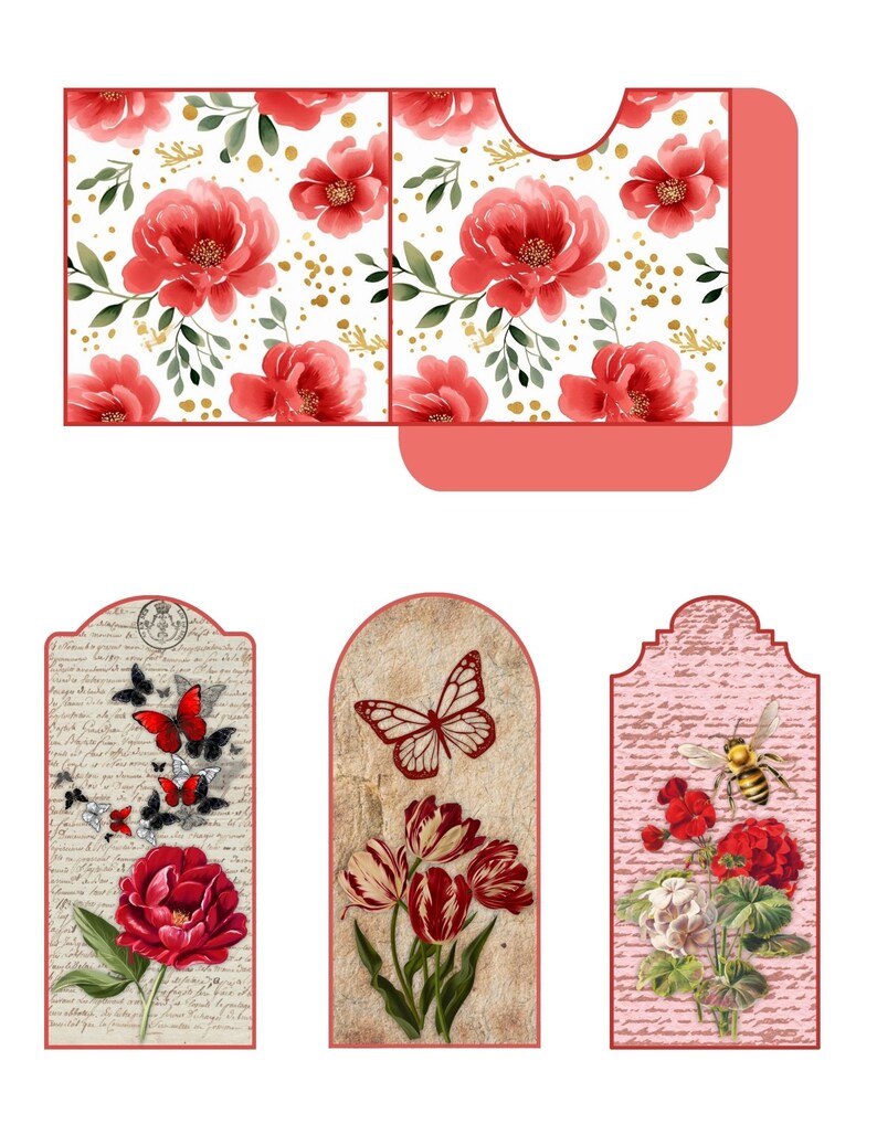 Printable Pockets and Tags, Junk Journal Ephemera, Loaded Pocket Tags ...