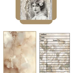 Victorian Women Printable Pockets and Tags, Junk Journal Ephemera (PDF ...