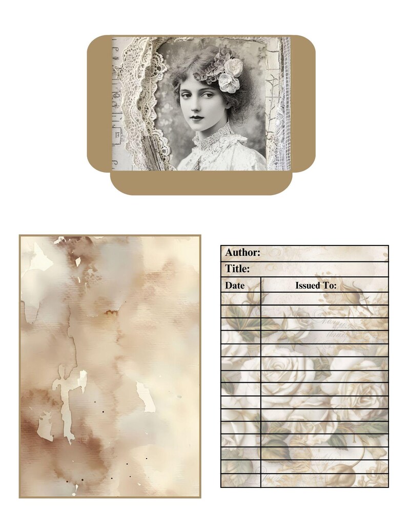 Victorian Women Printable Pockets and Tags, Junk Journal Ephemera (PDF ...