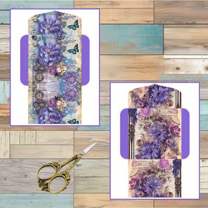 Purple Flowers Printable Envelopes, Junk Journal Stationery (PDF) - Etsy