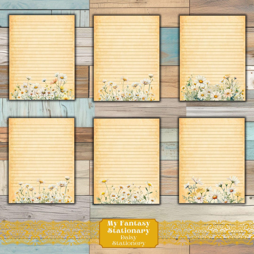 Yellow Daisy Printable Stationery, Journaling Paper, Printable ...