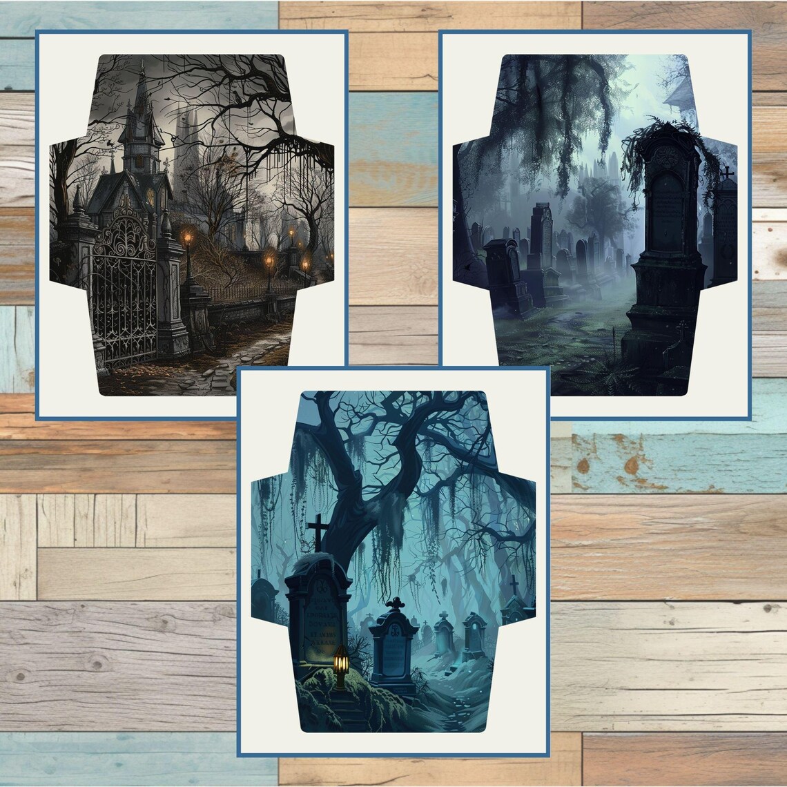Victorian Cemetery Printable Envelopes, Gothic Stationery Kit (digital ...