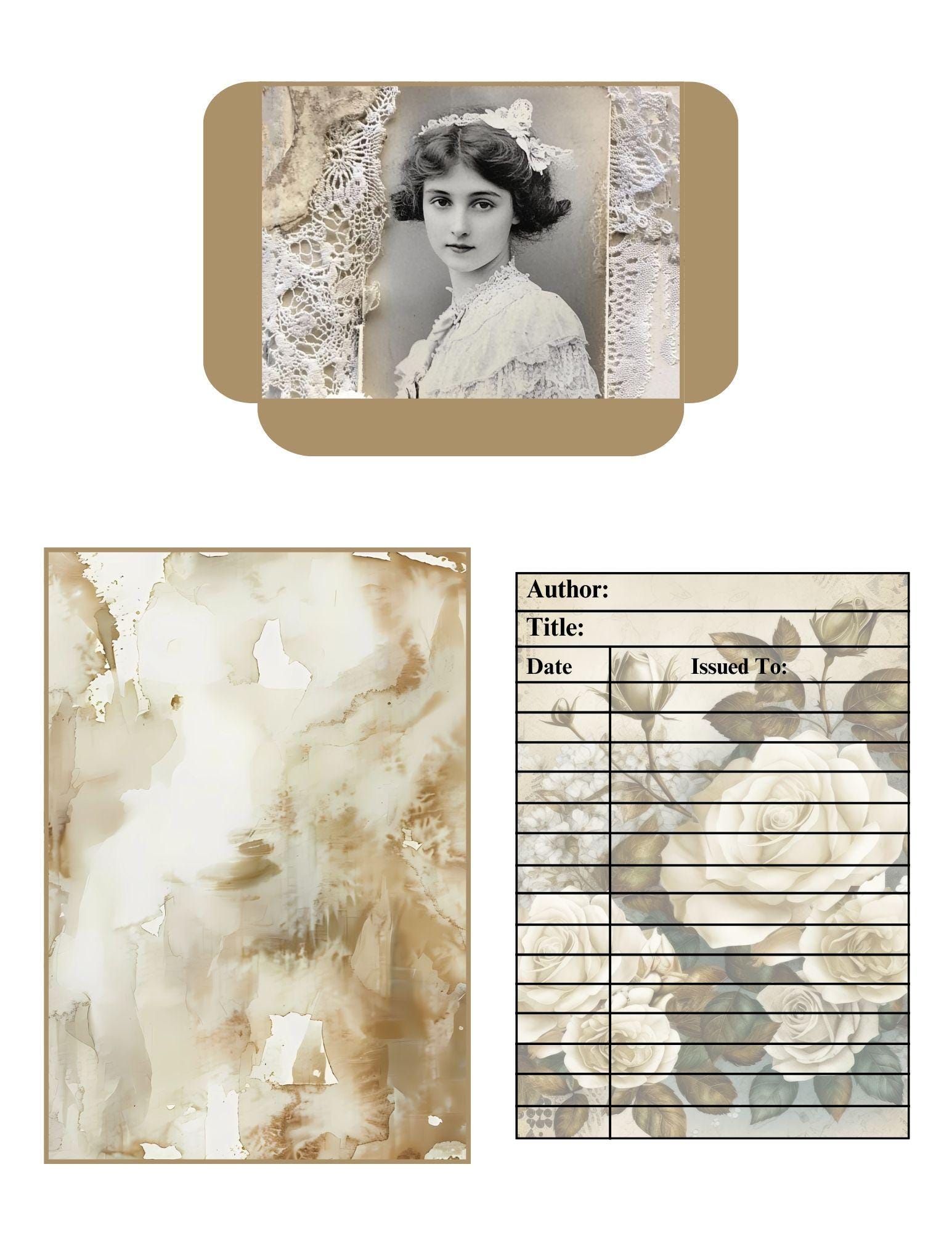 Victorian Women Printable Pockets and Tags, Junk Journal Ephemera (PDF ...
