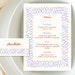 Hand Drawn Mini Wavy Border Dinner Party Menu, Rehearsal Dinner Menu ...
