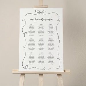 SEATING CHART Reception Signage Loopy Ribbon + Bow, Printable Wedding ...