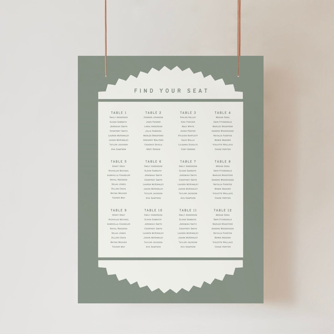 SEATING CHART Reception Signage Retro Pacifica Wes Anderson Inspired ...