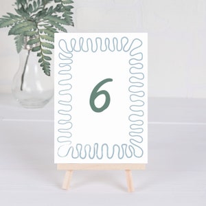 Reception Table Numbers Big Wavy Border, Wedding Table Template ...