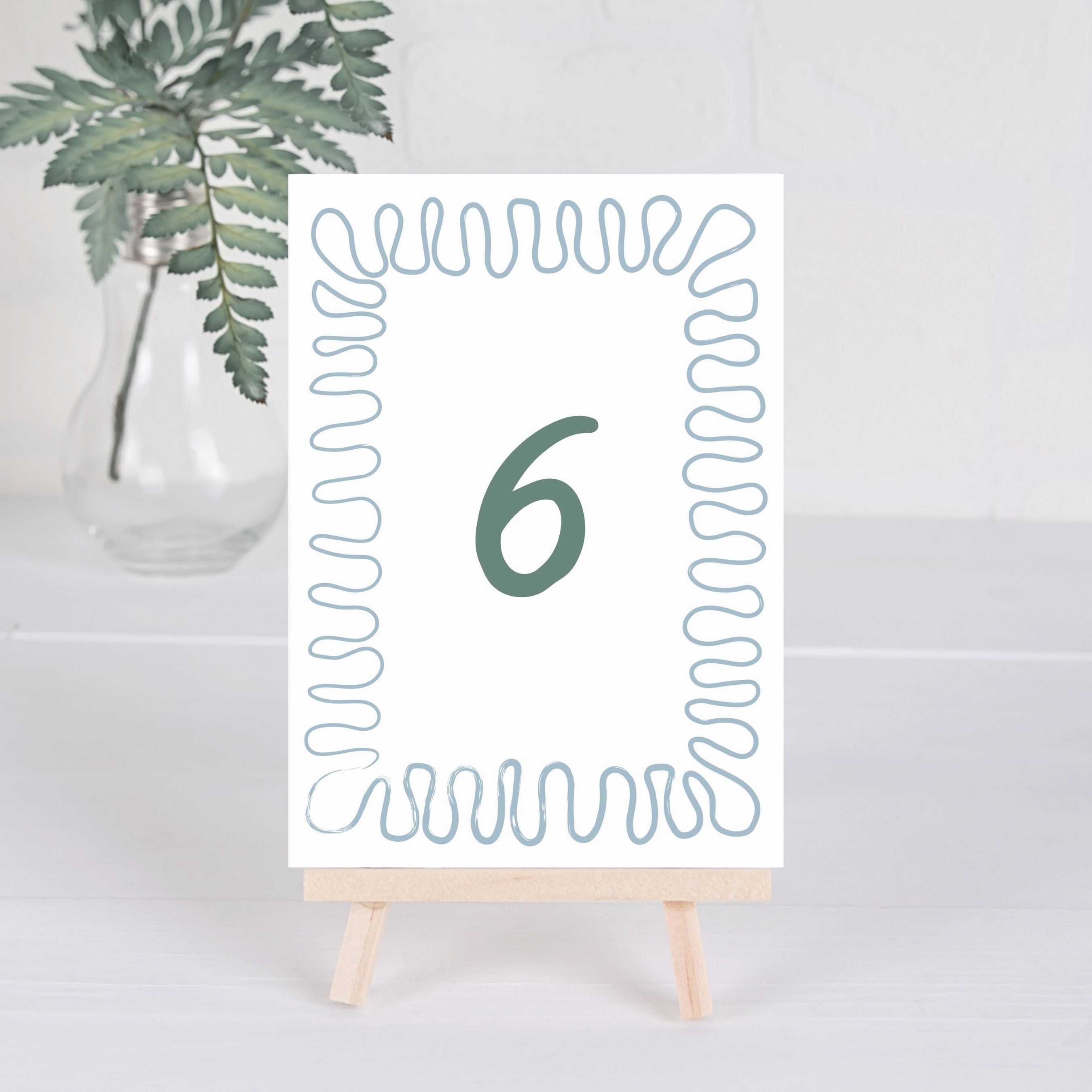 Reception Table Numbers Big Wavy Border Wedding Table - Etsy