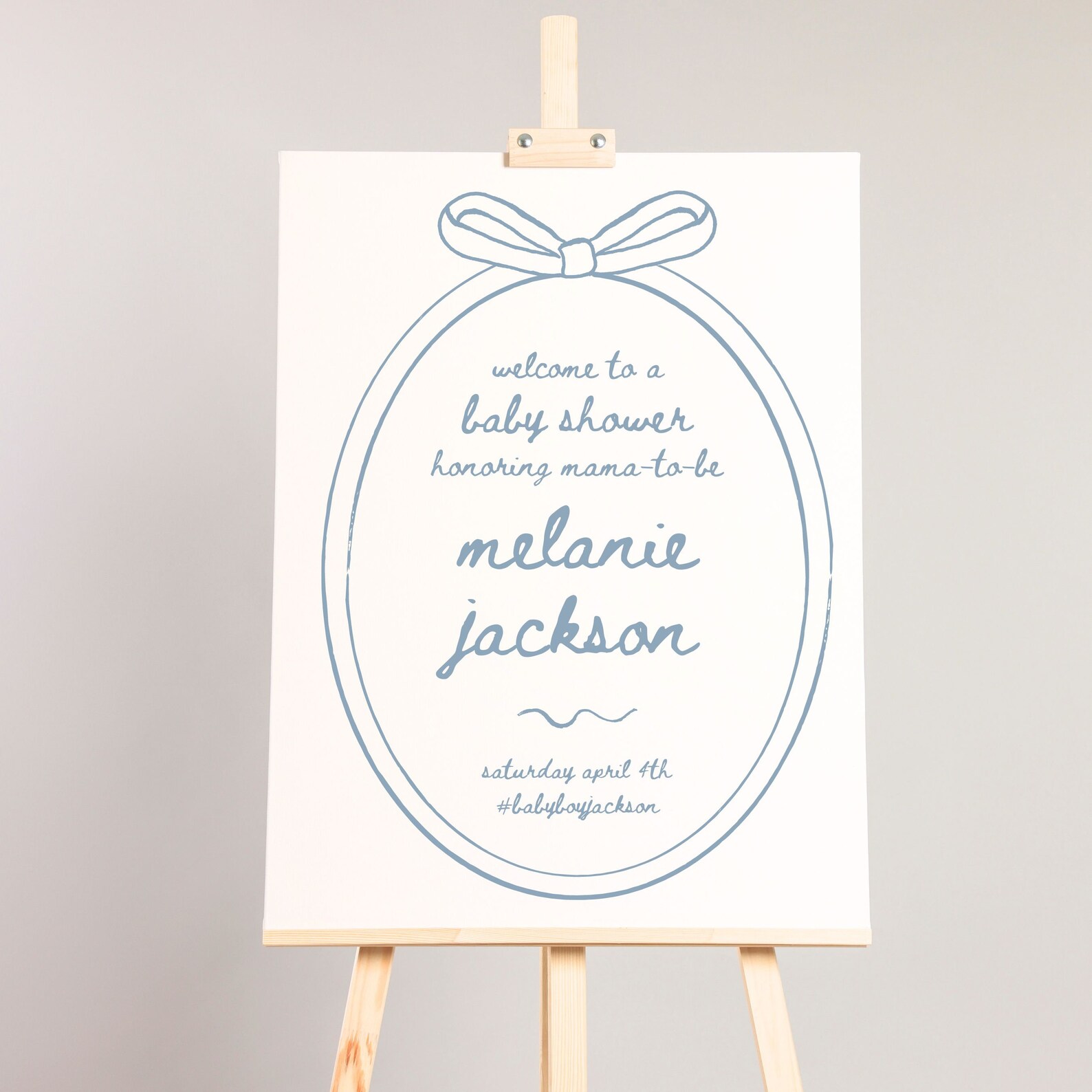 Welcome Party Sign - Hand-drawn Bow Ribbon Template, DIY Birthday Party ...