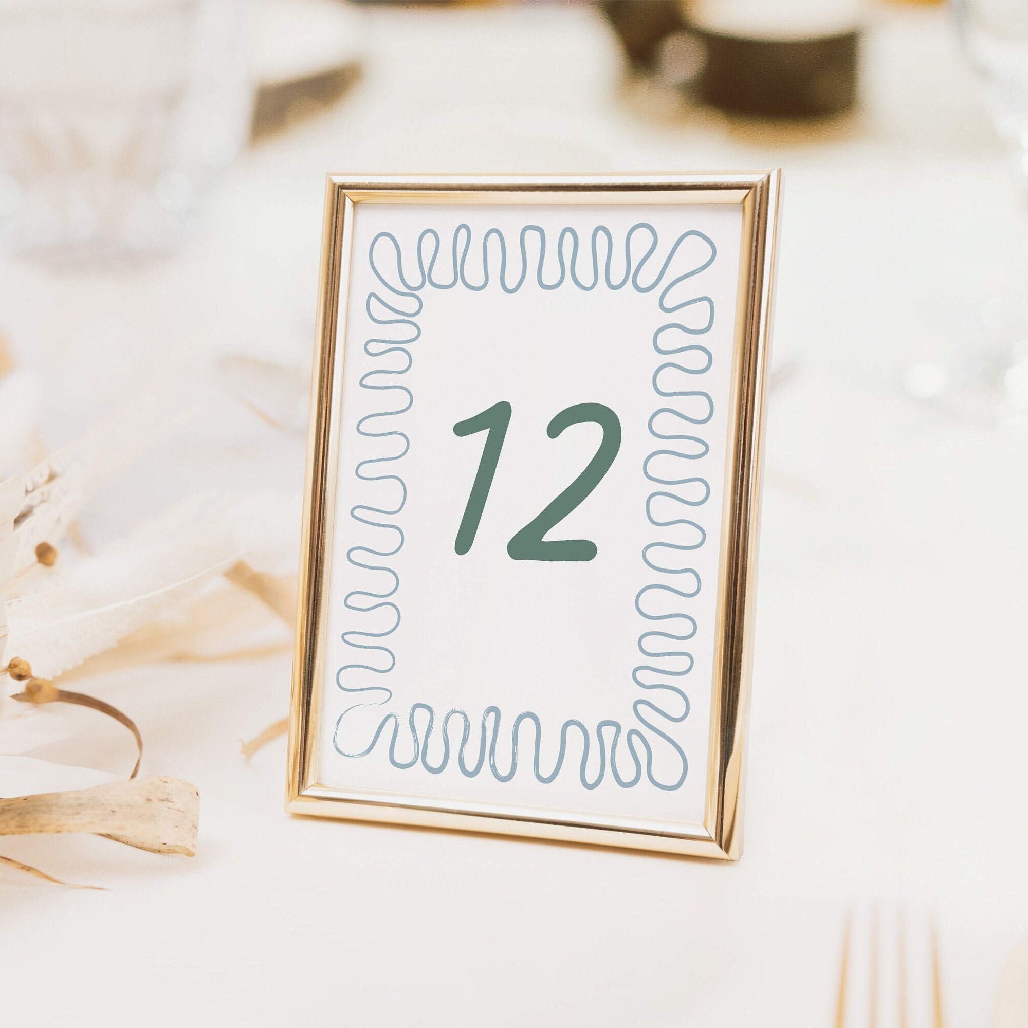 Reception Table Numbers Big Wavy Border Wedding Table - Etsy