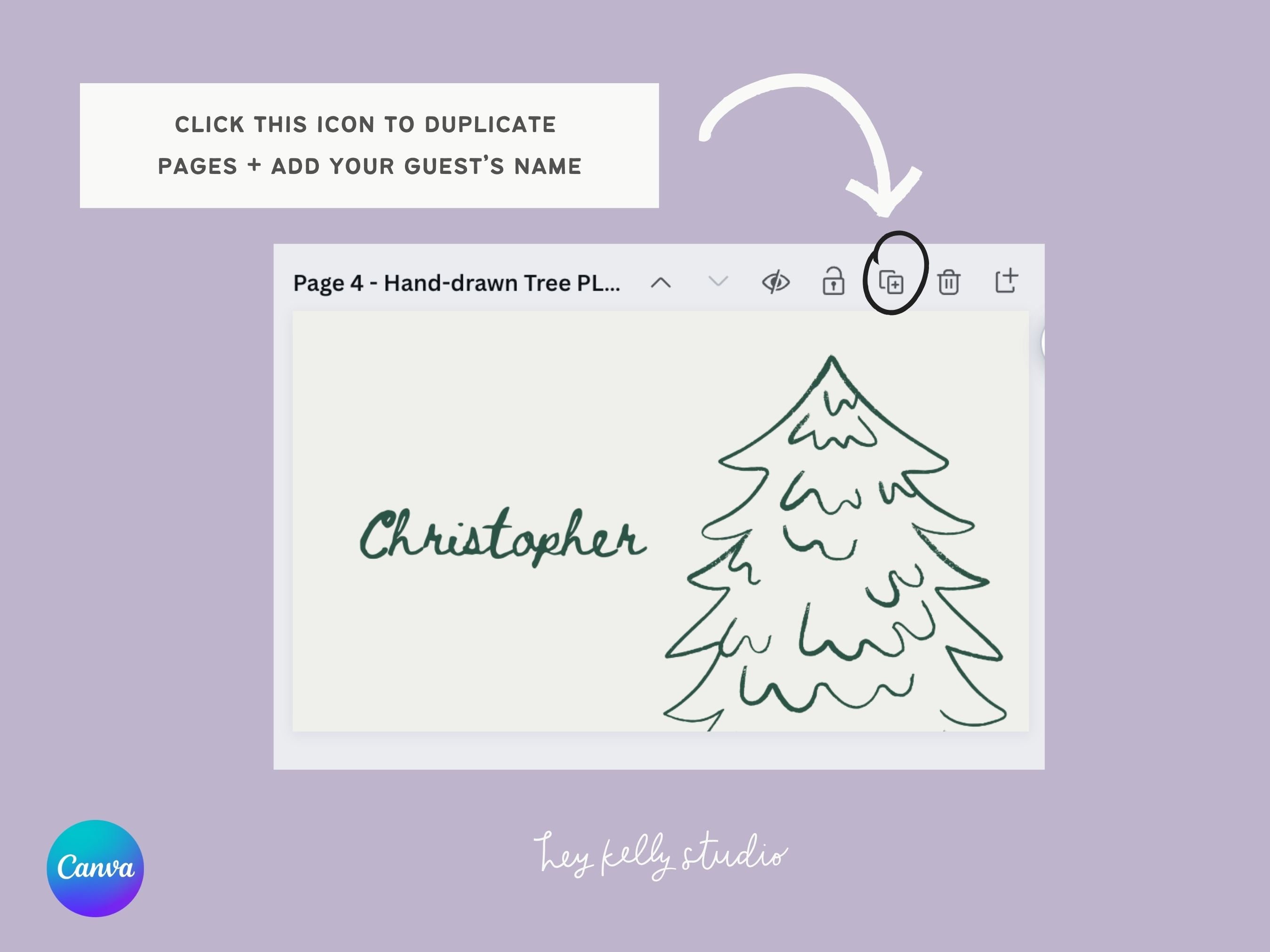Evergreen Tree Invite Menu Template, DIY Dinner Party Invitation, Hand ...
