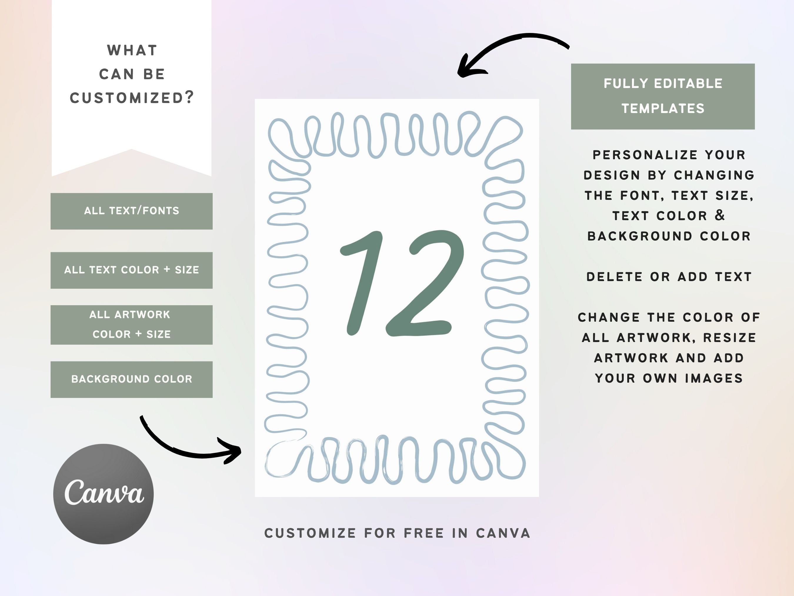 Reception Table Numbers Big Wavy Border Wedding Table - Etsy