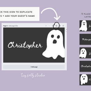 Cute Halloween Ghost Silhouette Menu Bundle, Dinner Party Menu Canva ...