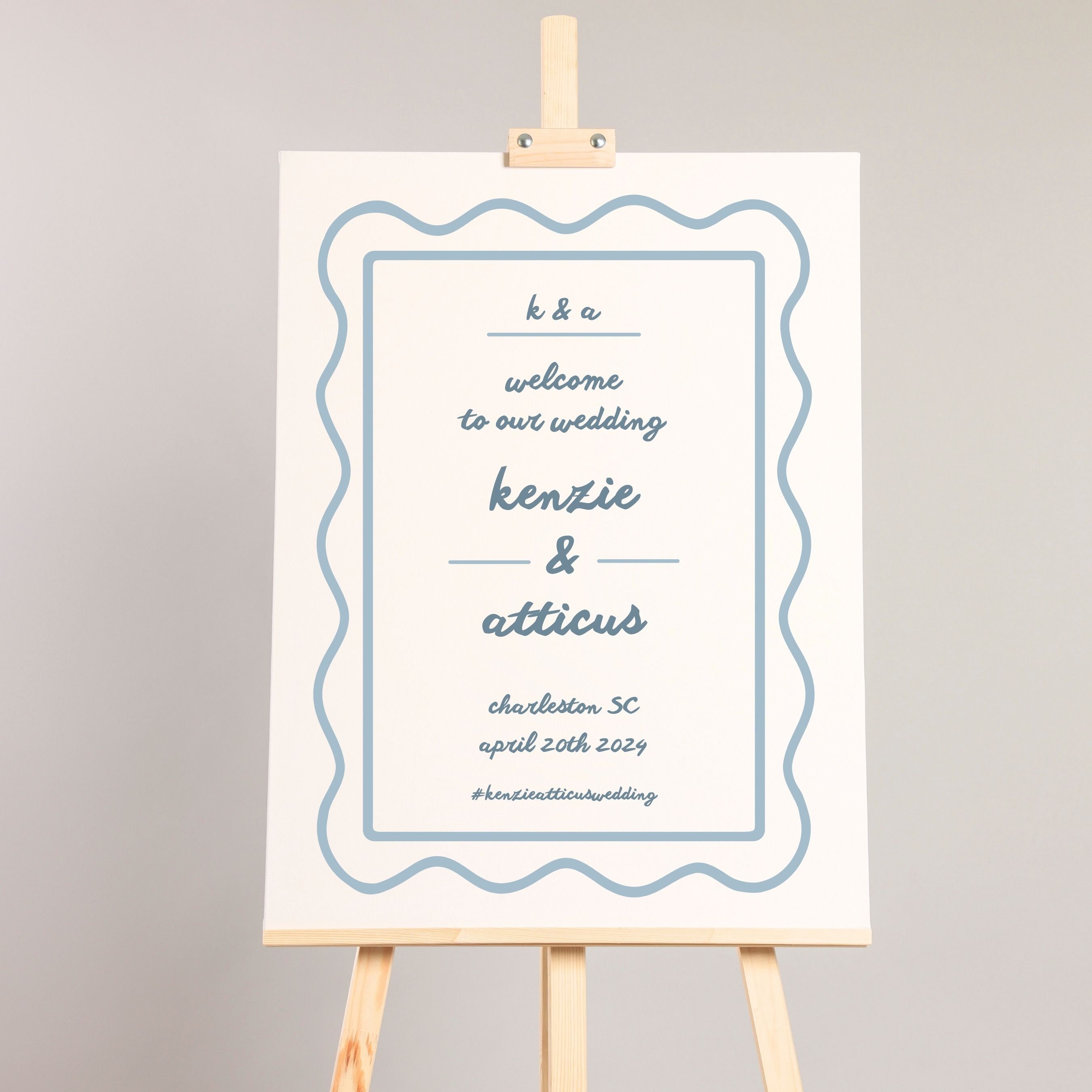 Welcome Party Sign - Simple Wave Ribbon Template, DIY Birthday Party ...