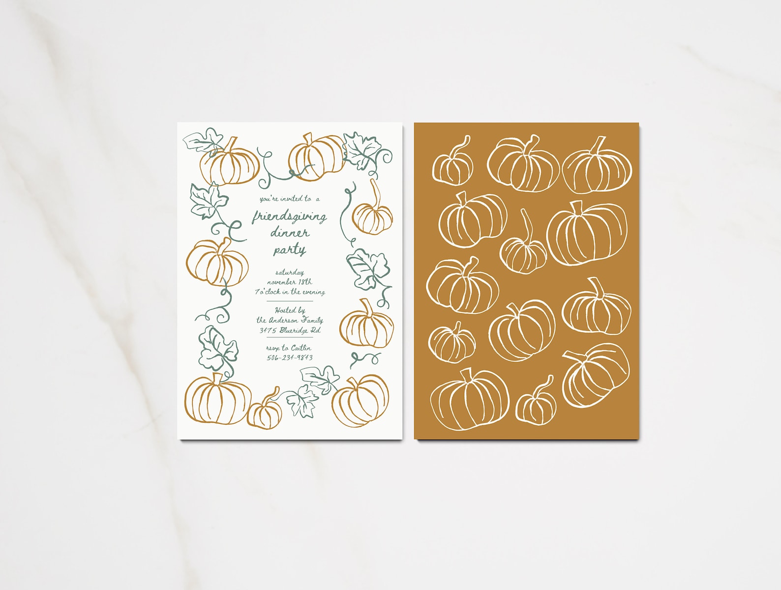 FRIENDSGIVING INVITATION, Fall Autumn Dinner Party Invite Template ...