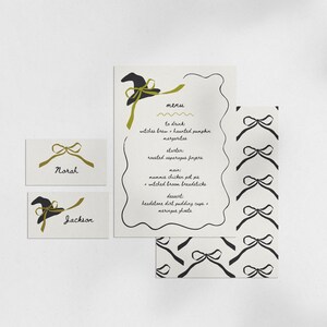 Witches Hat With Bow Menu Template Bundle, Editable Dinner Party Menu ...