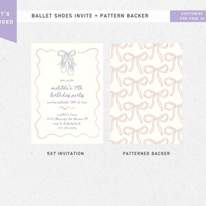 Hand-drawn Ballet Shoe Squiggle Invite Template, DIY Birthday Party ...