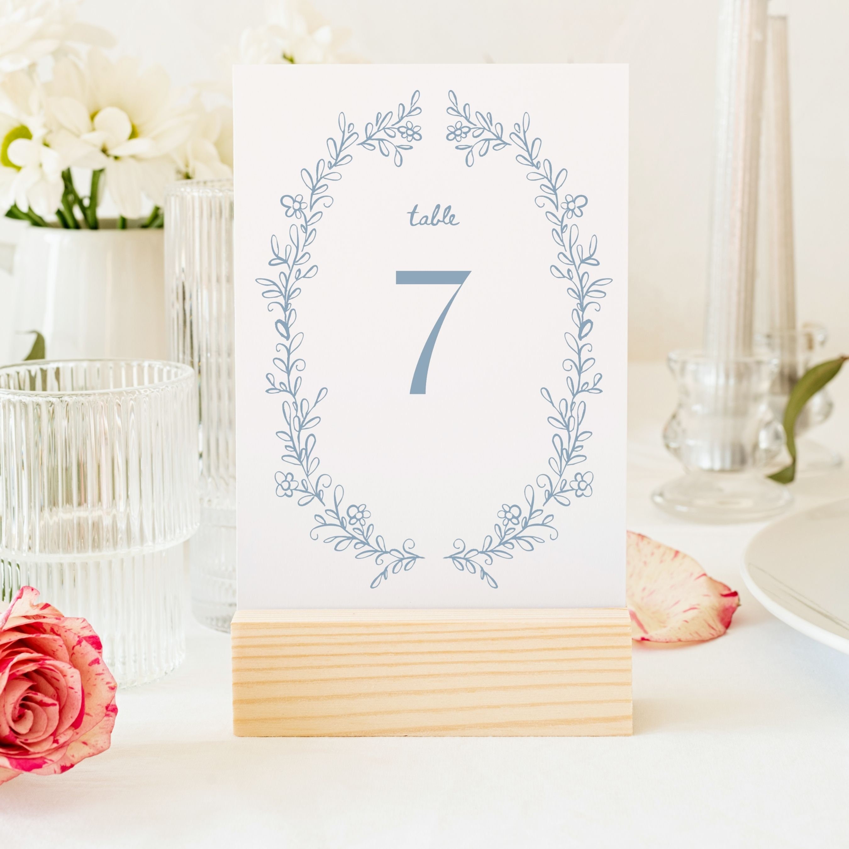 TABLE NUMBERS Reception Floral Frame Border Wedding Table - Etsy