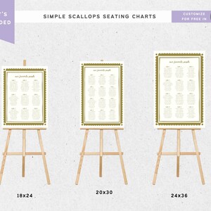 SEATING CHART Reception Signage Simple Scallops, Printable Wedding ...