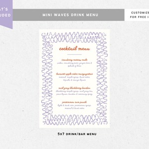 Hand Drawn Mini Wavy Border Drink Cocktail Menu, Drink Menu Template ...