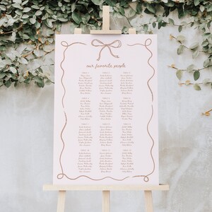 SEATING CHART Reception Signage Sweet Ribbon & Bow, Printable Wedding ...