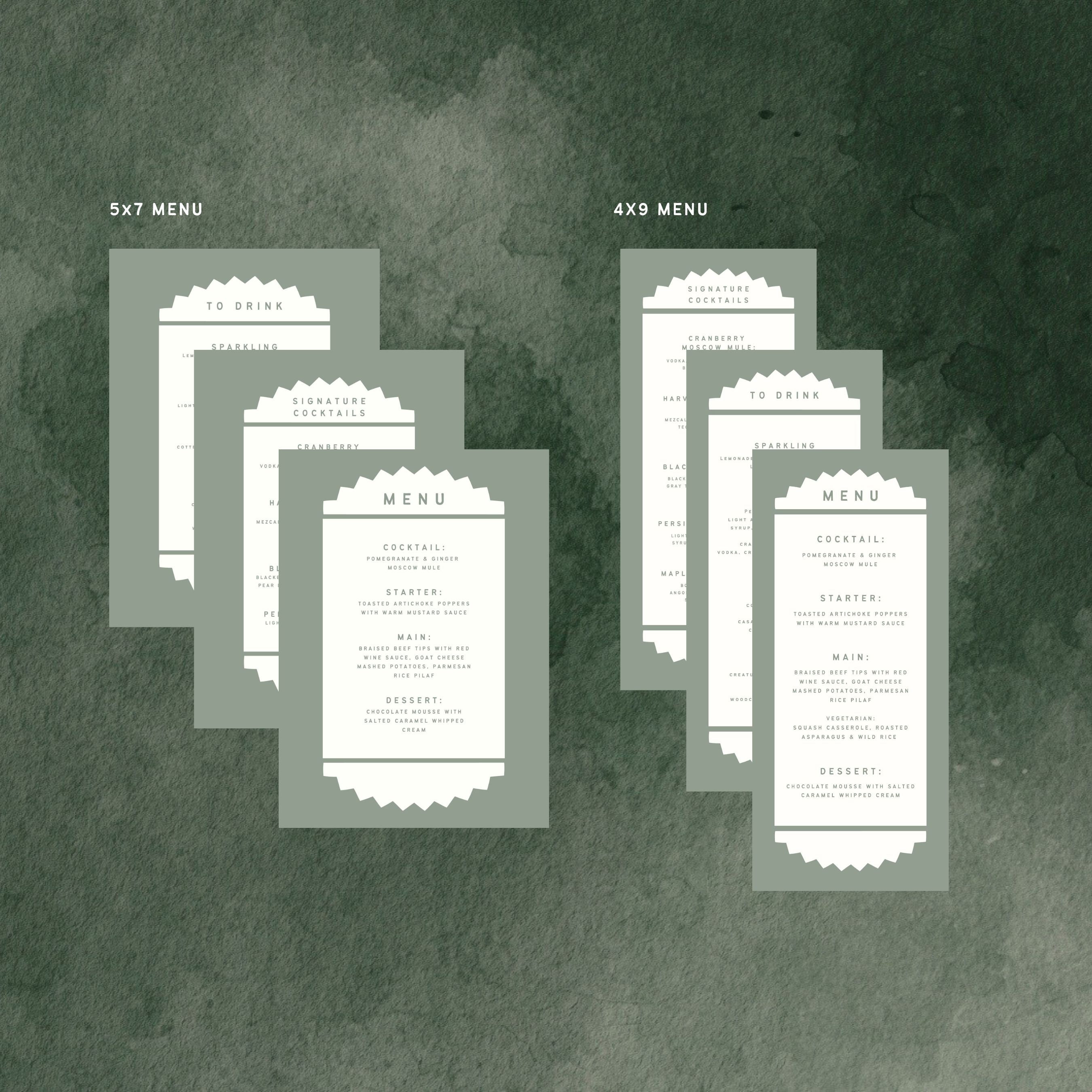 RECEPTION MENUS, Bar Drinks Menu, Retro Pacifica Wes Anderson Inspired ...