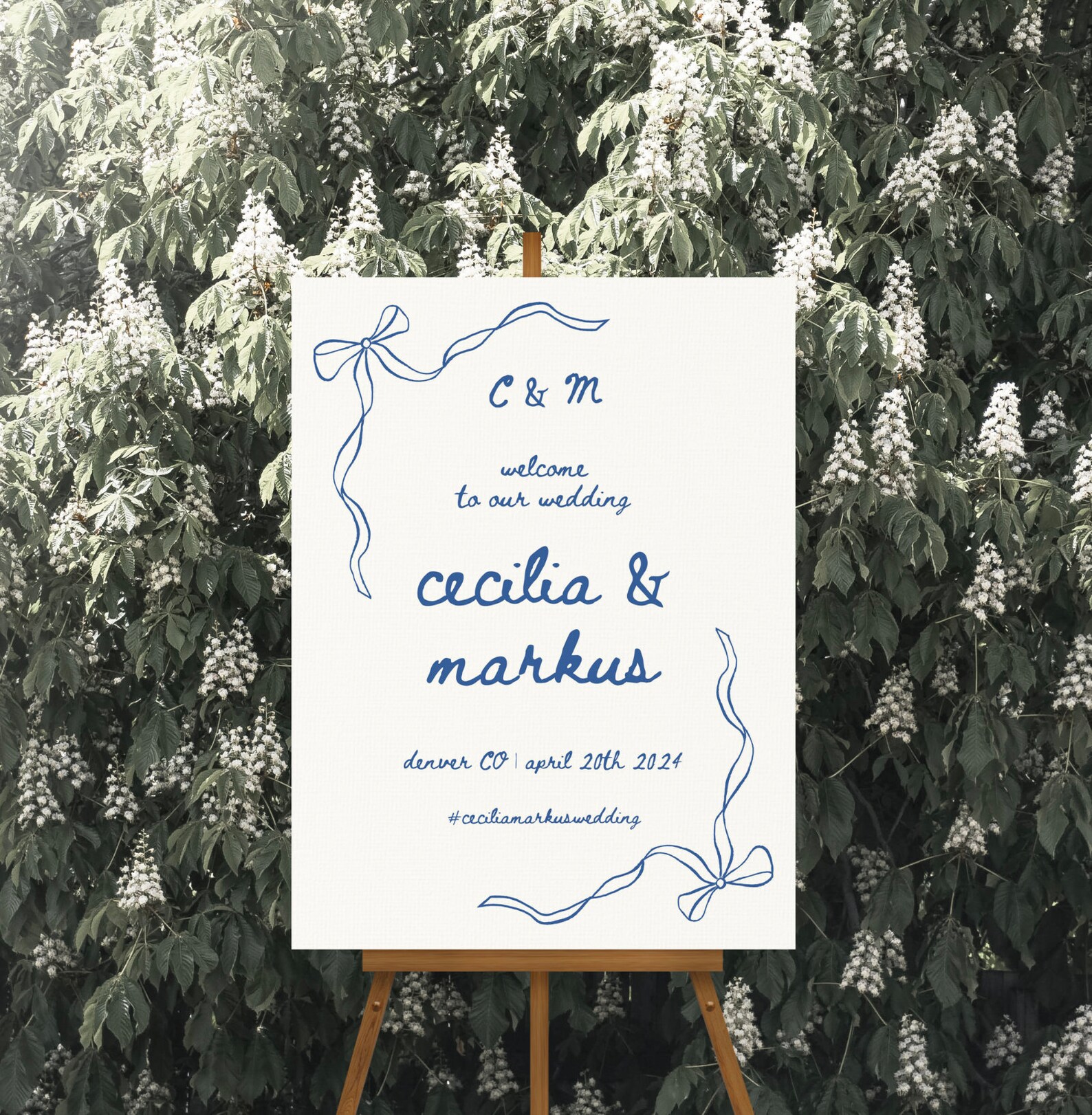 Welcome Party Sign Ribbon Bow Template, DIY Birthday Party Board ...