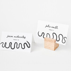 PLACE CARDS Wonky Wave Border, Minimal Modern Printable Placecards ...