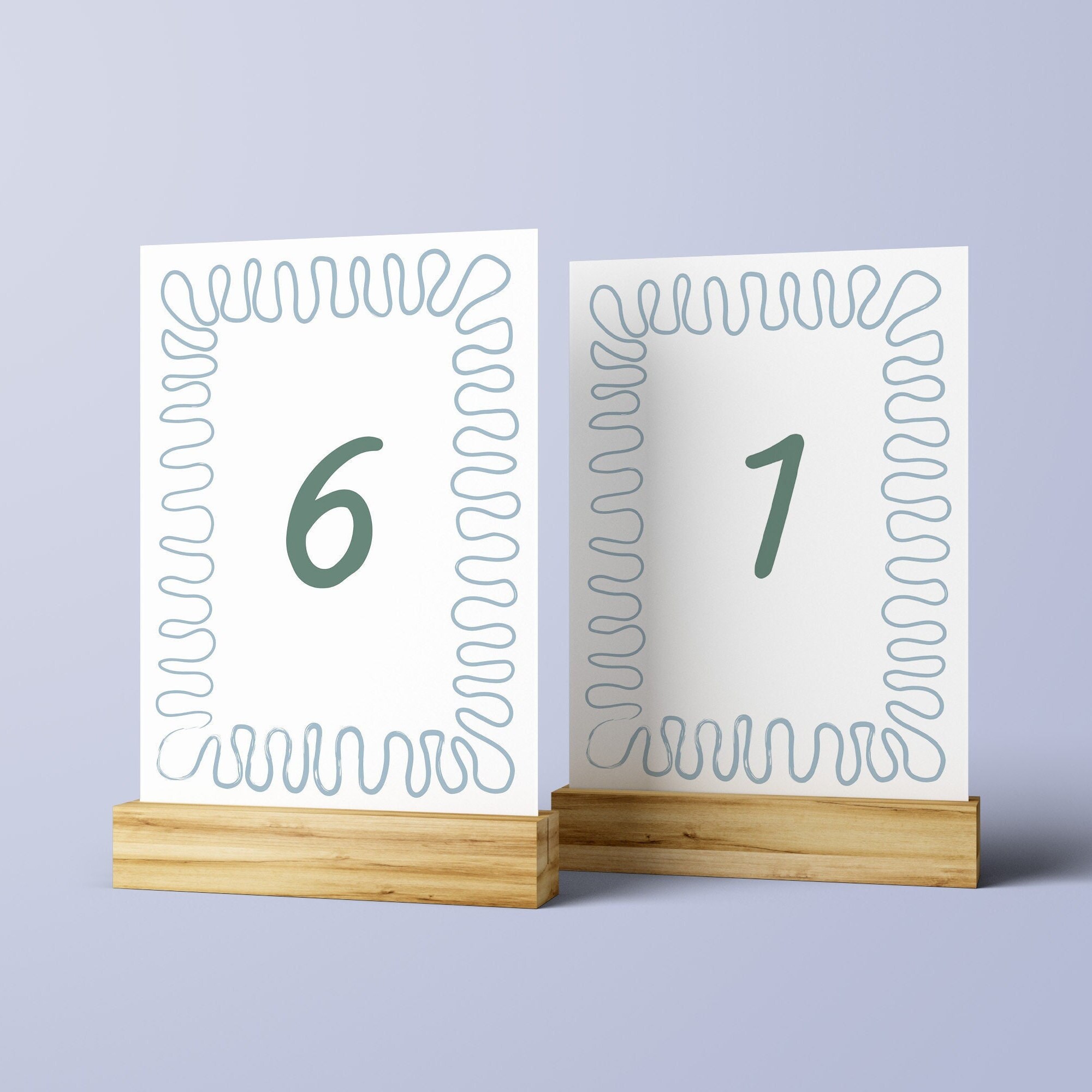 Reception Table Numbers Big Wavy Border Wedding Table - Etsy