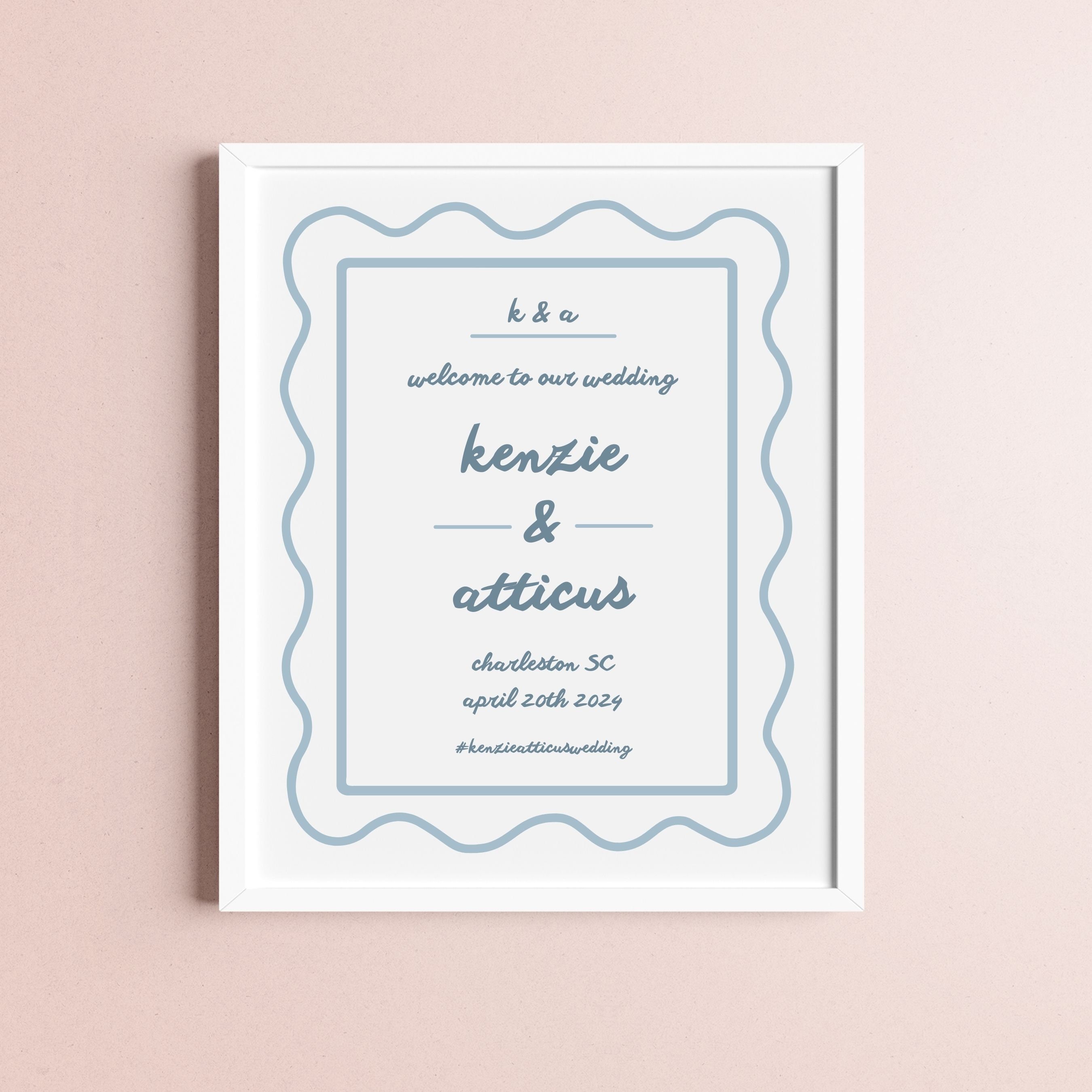 Welcome Party Sign - Simple Wave Ribbon Template, DIY Birthday Party ...