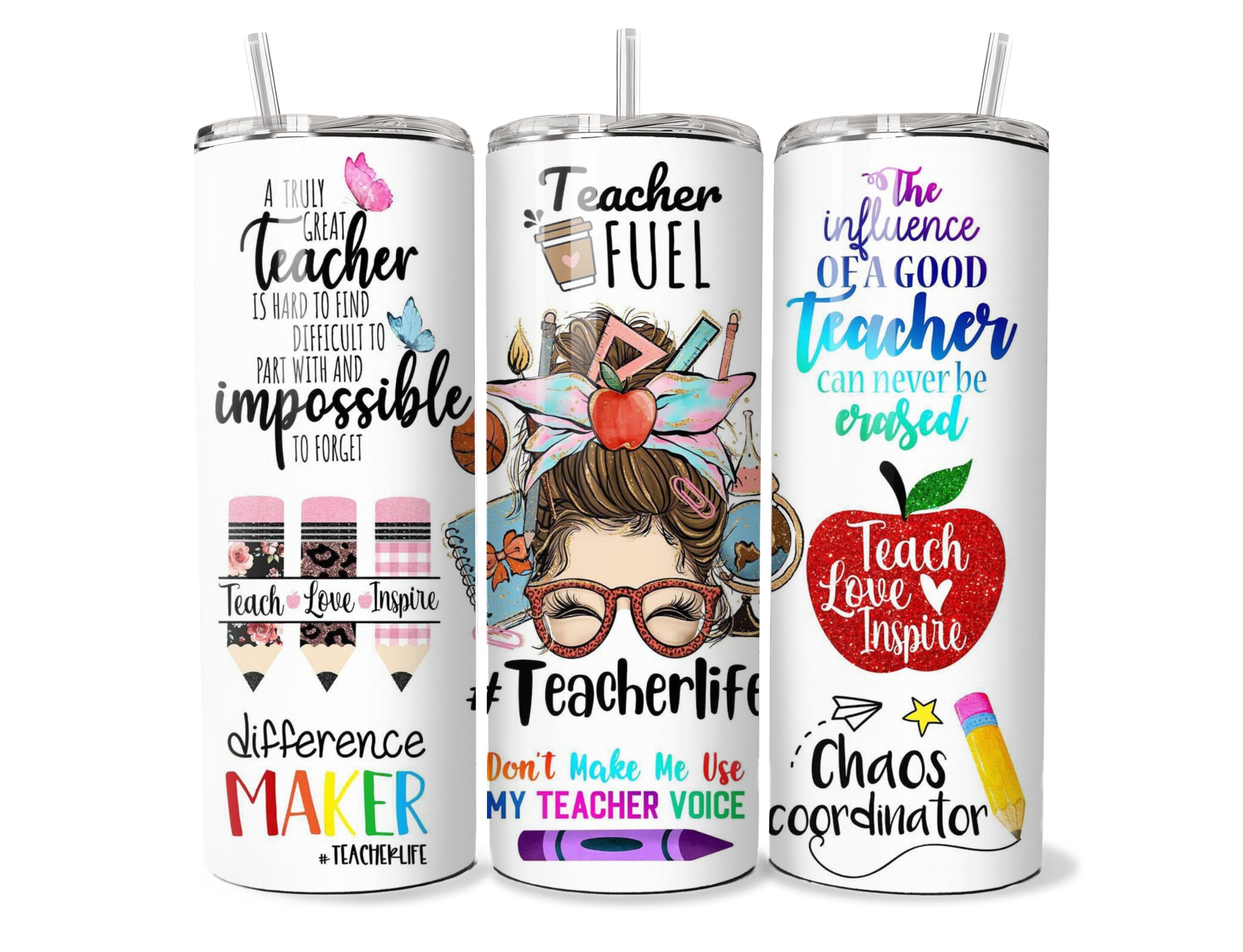 Teacher Tumbler Design, Sublimated 20oz Stainless Steel, Teacher ...