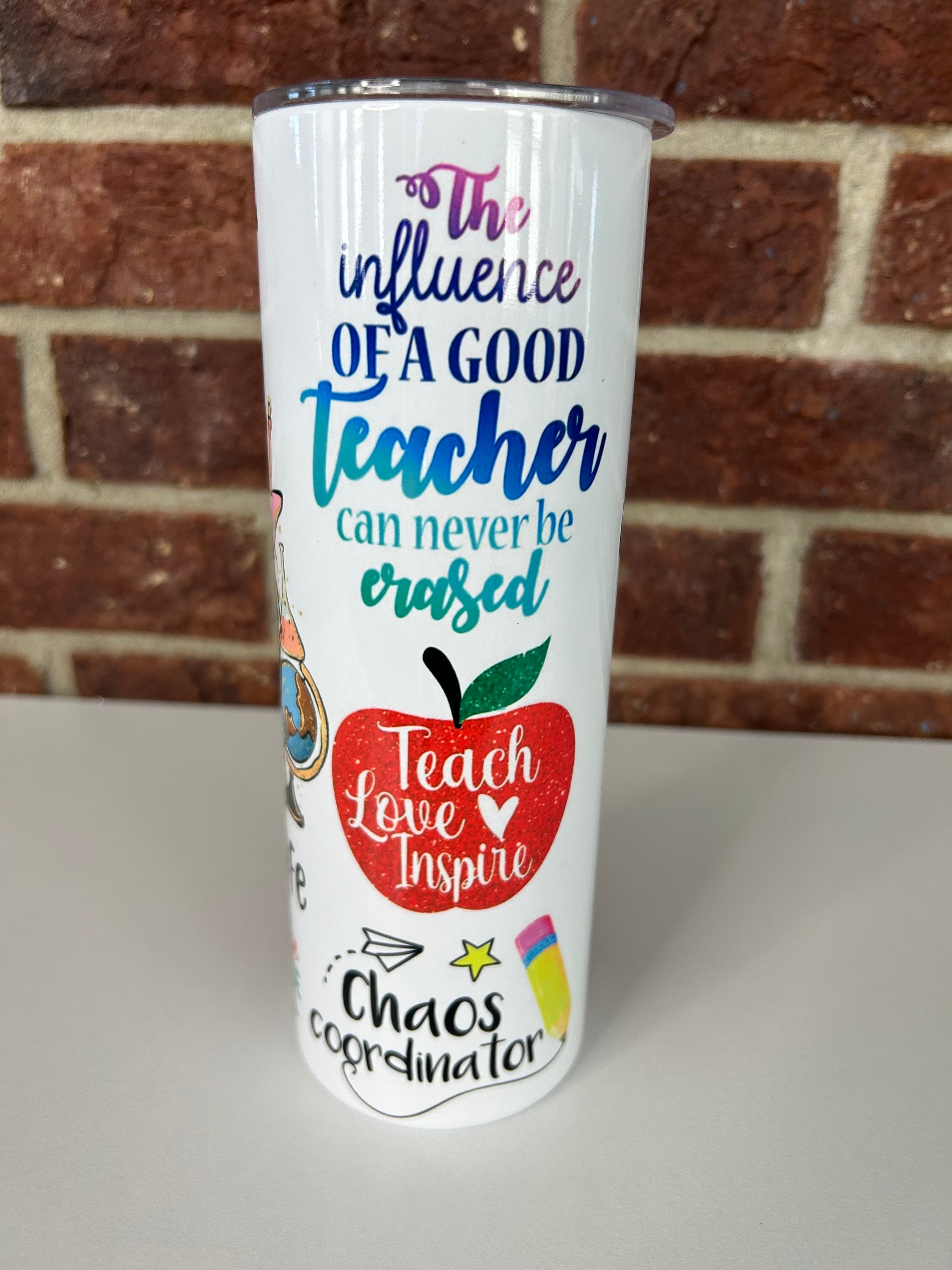 Teacher Tumbler Design, Sublimated 20oz Stainless Steel, Teacher ...