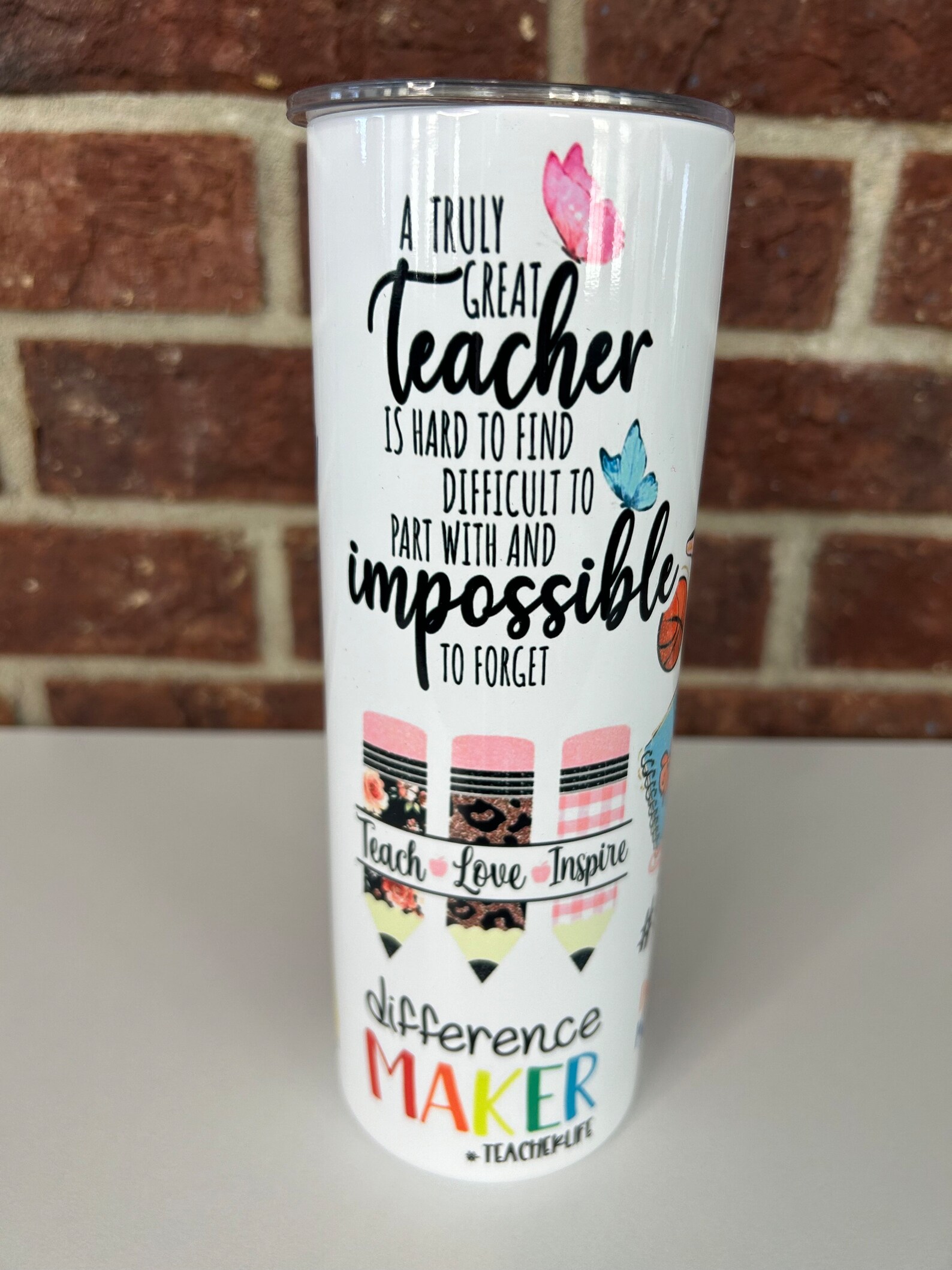 Teacher Tumbler Design, Sublimated 20oz Stainless Steel, Teacher ...