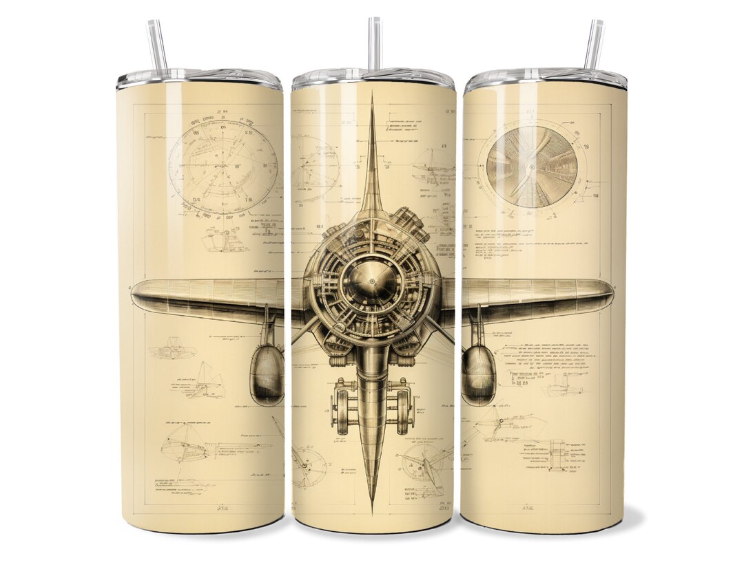 Airplane Propeller Tumbler, Sublimated 20oz Stainless Steel, Trendy ...