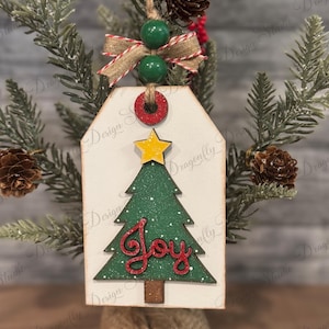 Joy Tree Tag Ornament - Etsy