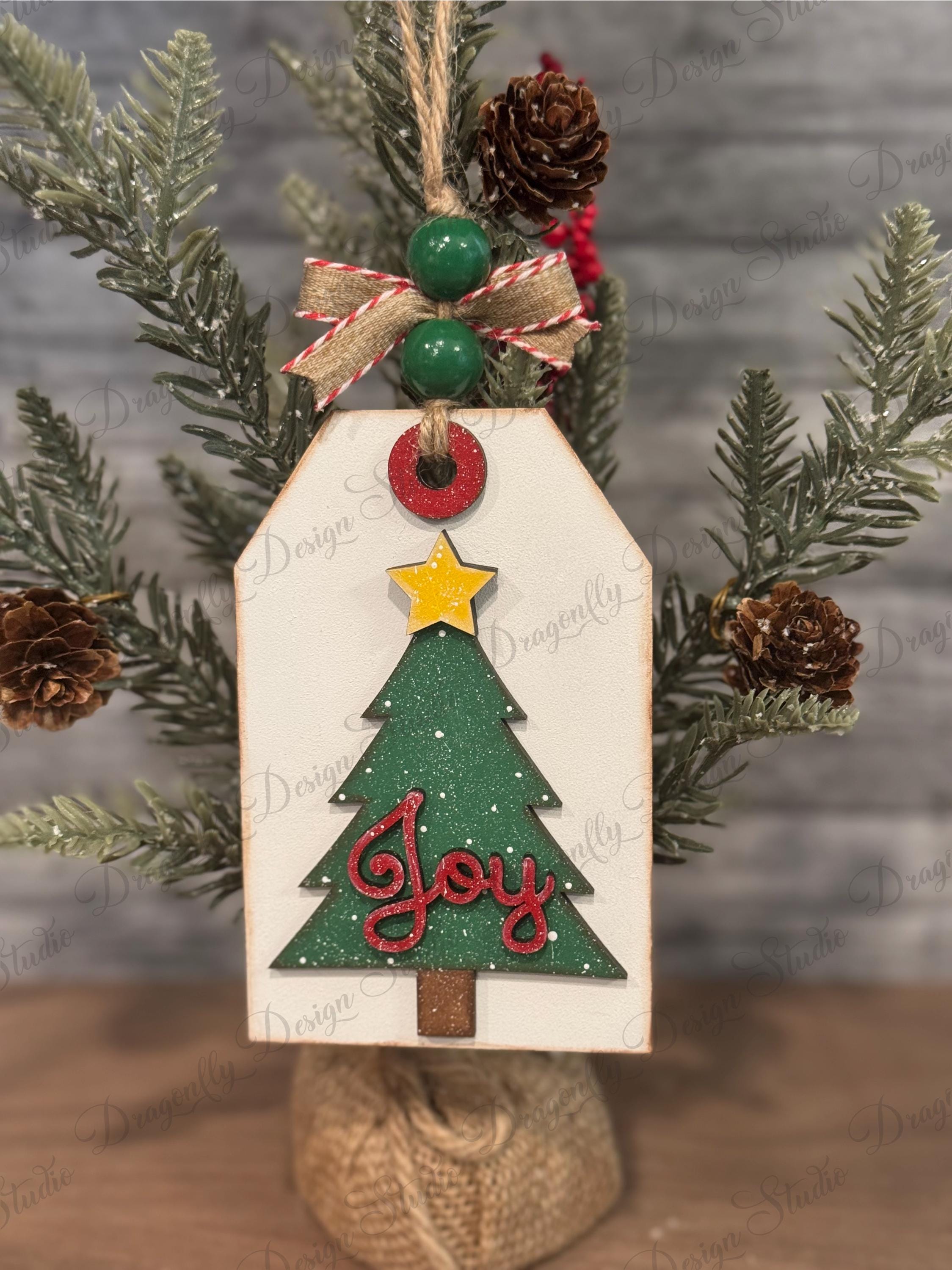 Joy Tree Tag Ornament - Etsy
