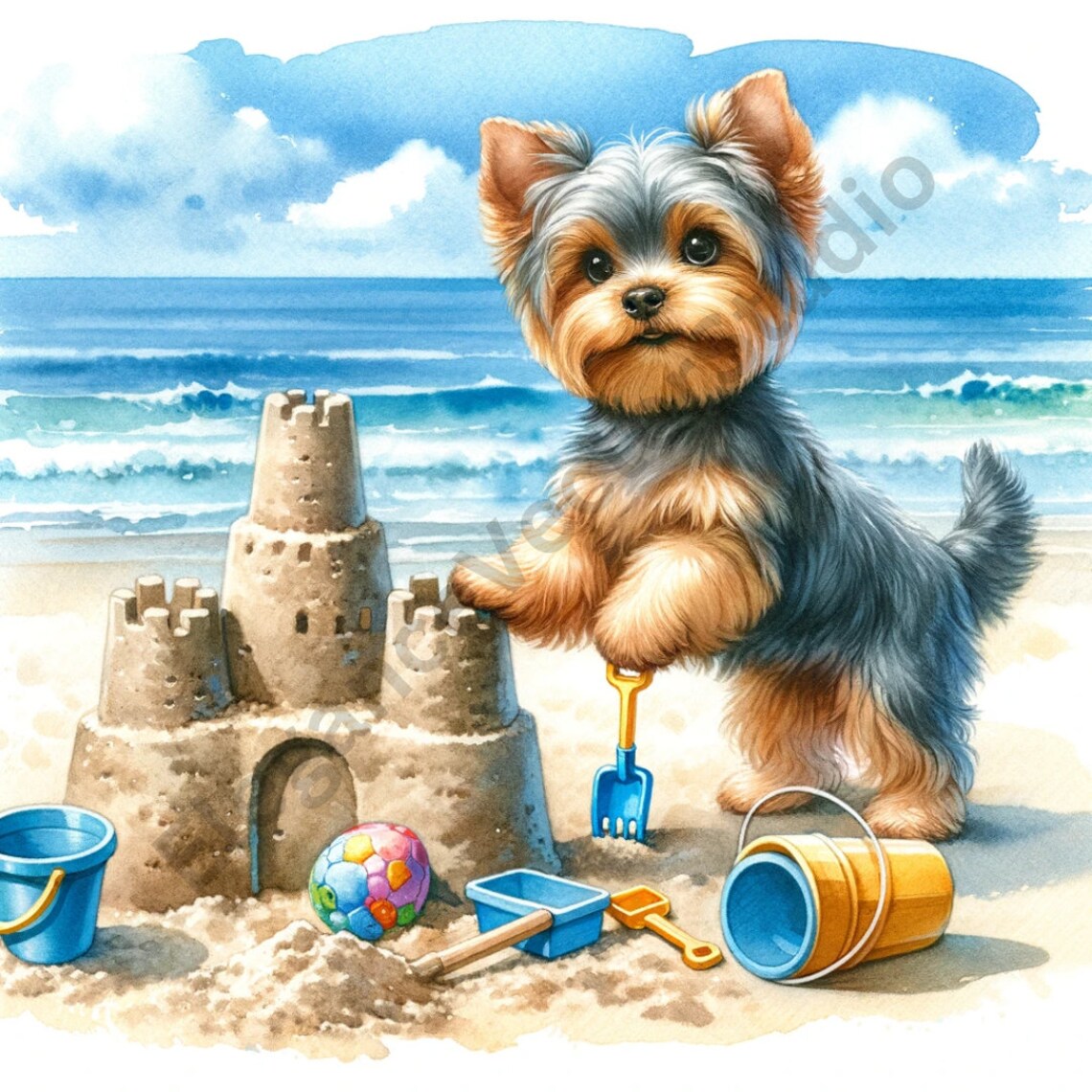 Watercolor Yorkshire Terrier Clipart Bundle, Yorkie Set of 20, Yorkie ...