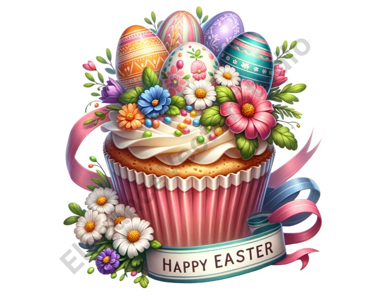 Easter Cupcake Clipart 43 High Quality Pngs, Easter Clipart PNG, Easter ...