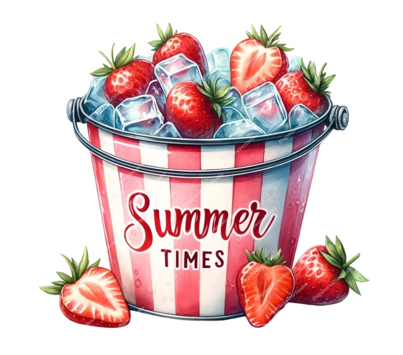 Summer Strawberry Clipart Bundle: 30 PNG Graphics (digital Download) - Etsy