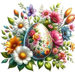 Floral Easter Egg Clipart Bundle, Easter Eggs PNG, Sublimation Design ...