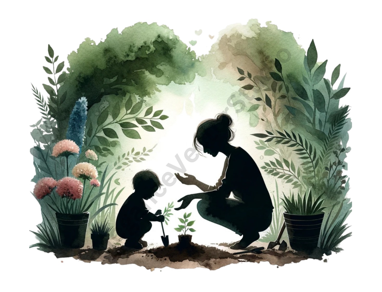 Happy Mother's Day Clipart Bundle, Mom and Child Clipart Set, Mothers ...