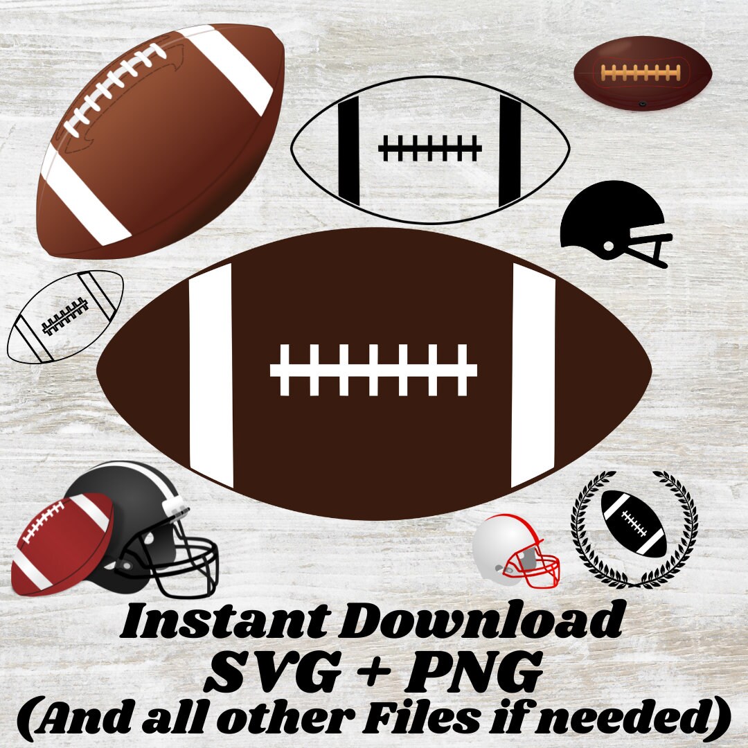 Football SVG Bundle, Football Silhouette, Football PNG, Football ...