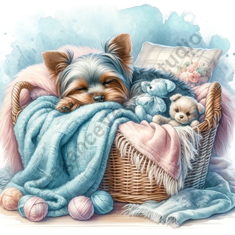 Watercolor Yorkshire Terrier Clipart Bundle, Yorkie Set of 20, Yorkie ...