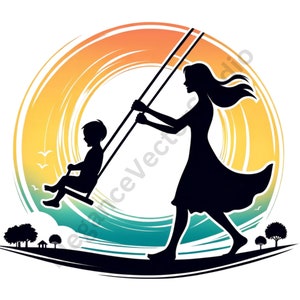 Happy Mother's Day Clipart Bundle, Mom and Child Clipart Set, Mothers ...
