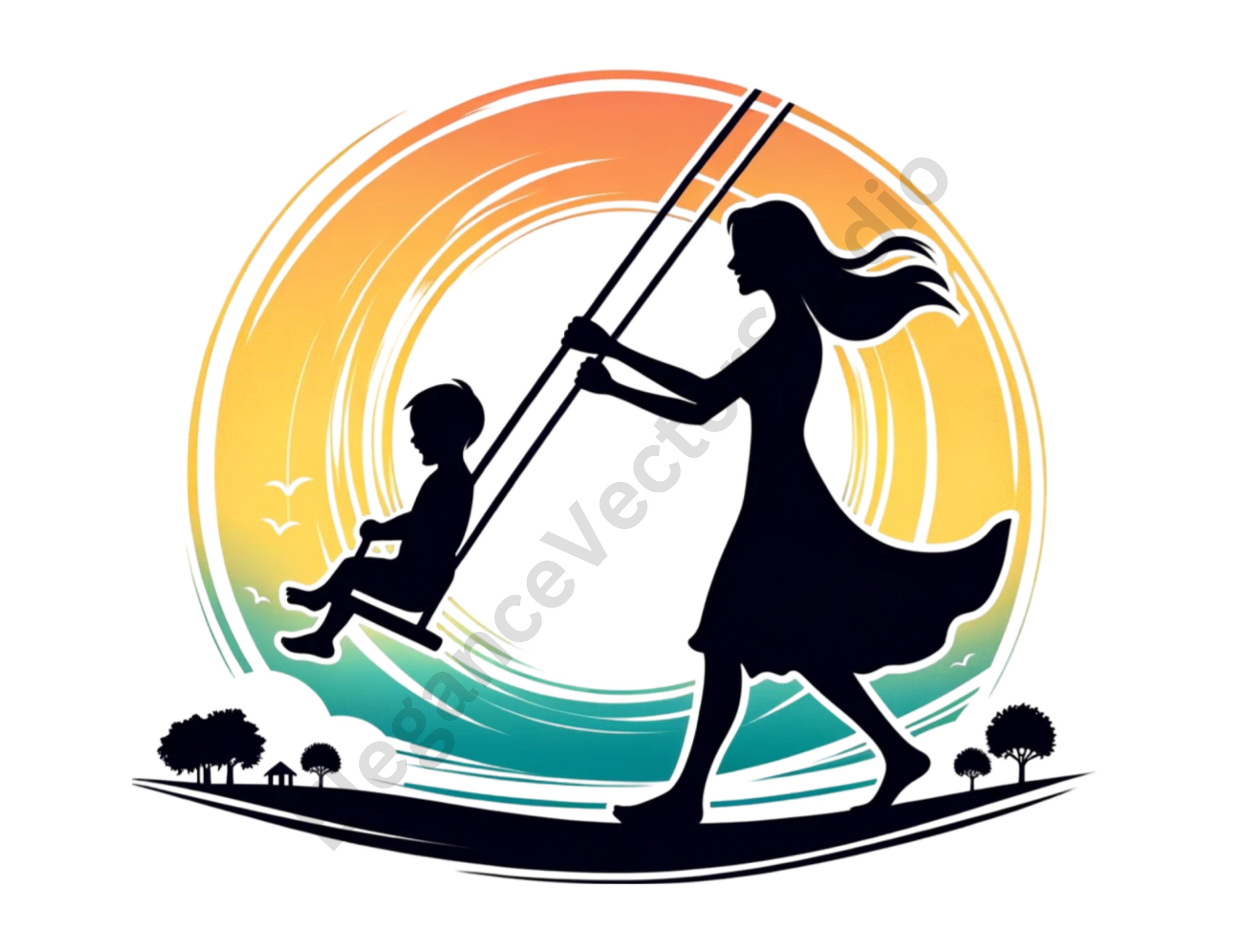 Happy Mother's Day Clipart Bundle, Mom and Child Clipart Set, Mothers ...