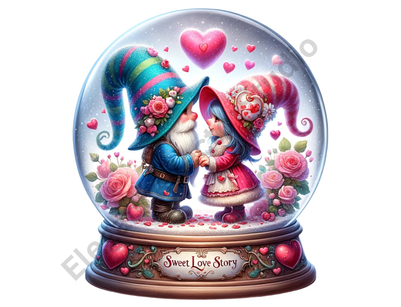 Valentine Gnome Clipart PNG 44 Images, Valentine Snow Globe Gnome ...